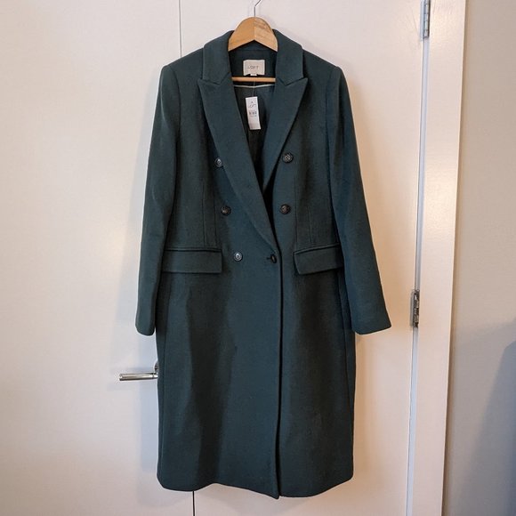 LOFT | Jackets & Coats | Nwt Loft Long Double Breasted Wool Coat Balsam ...
